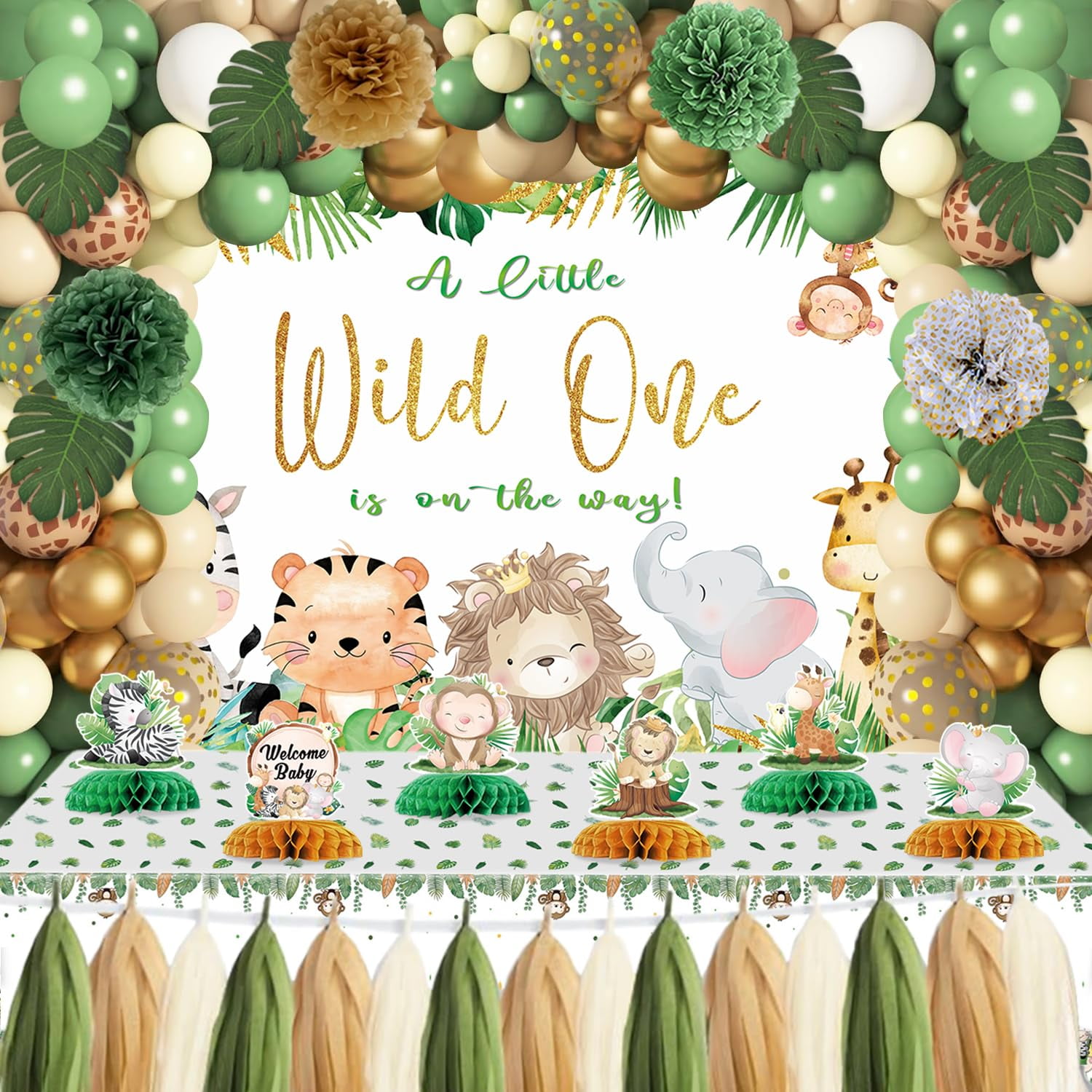 YHFNDIYS Safari BabyTRDN Shower Decorations for Boy Girl , Jungle Wild ...