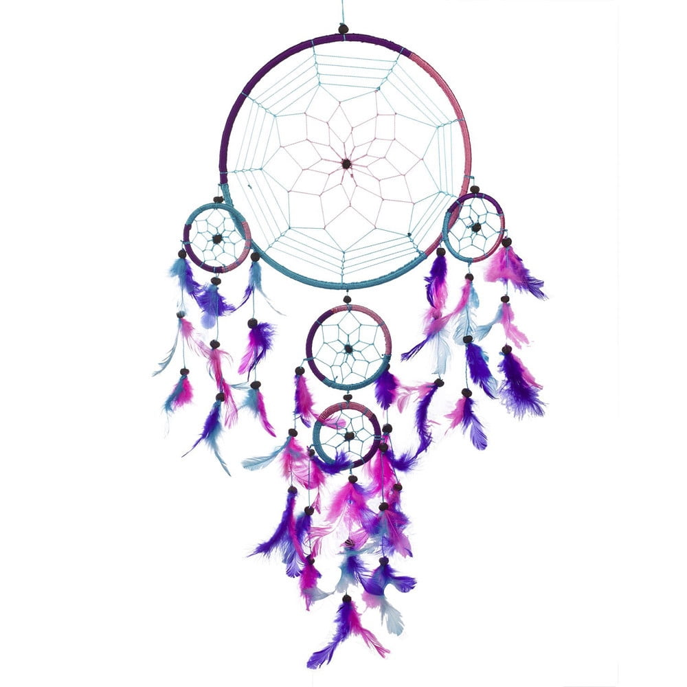 YHGFVOKJ Feather Tassel Dream Catchers Multi-ring Wind Chimes for ...