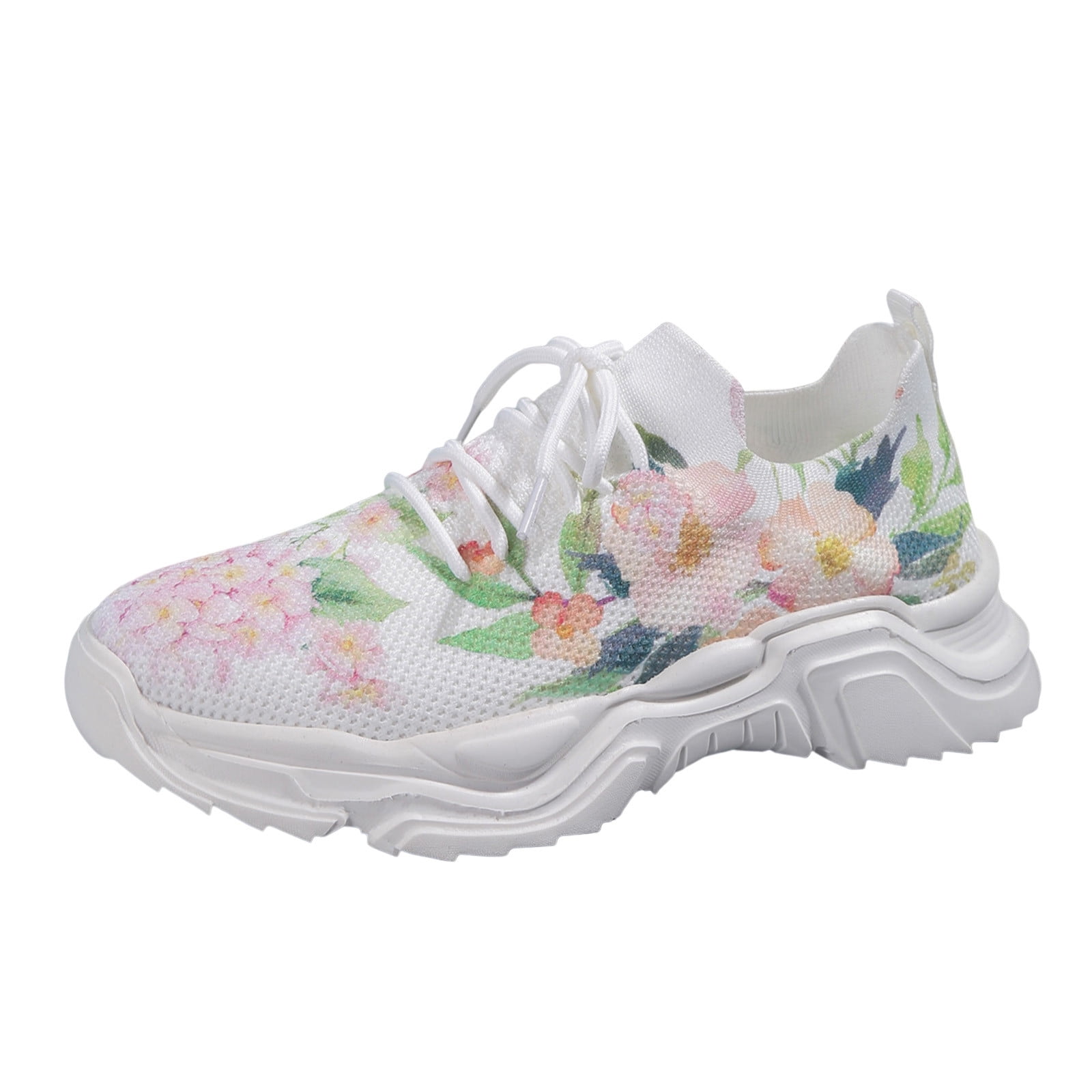 YHGFVOKJ Shoes for Women Comfort Fashion Breathable Mesh Floral Print ...