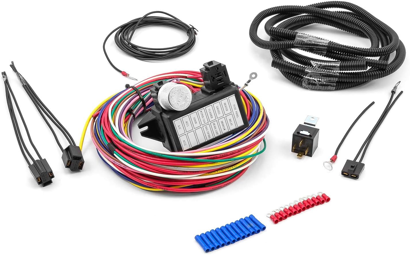 YHH PCE368.1011 Universal 12 Circuit Wiring Harness Kit – For Street ...