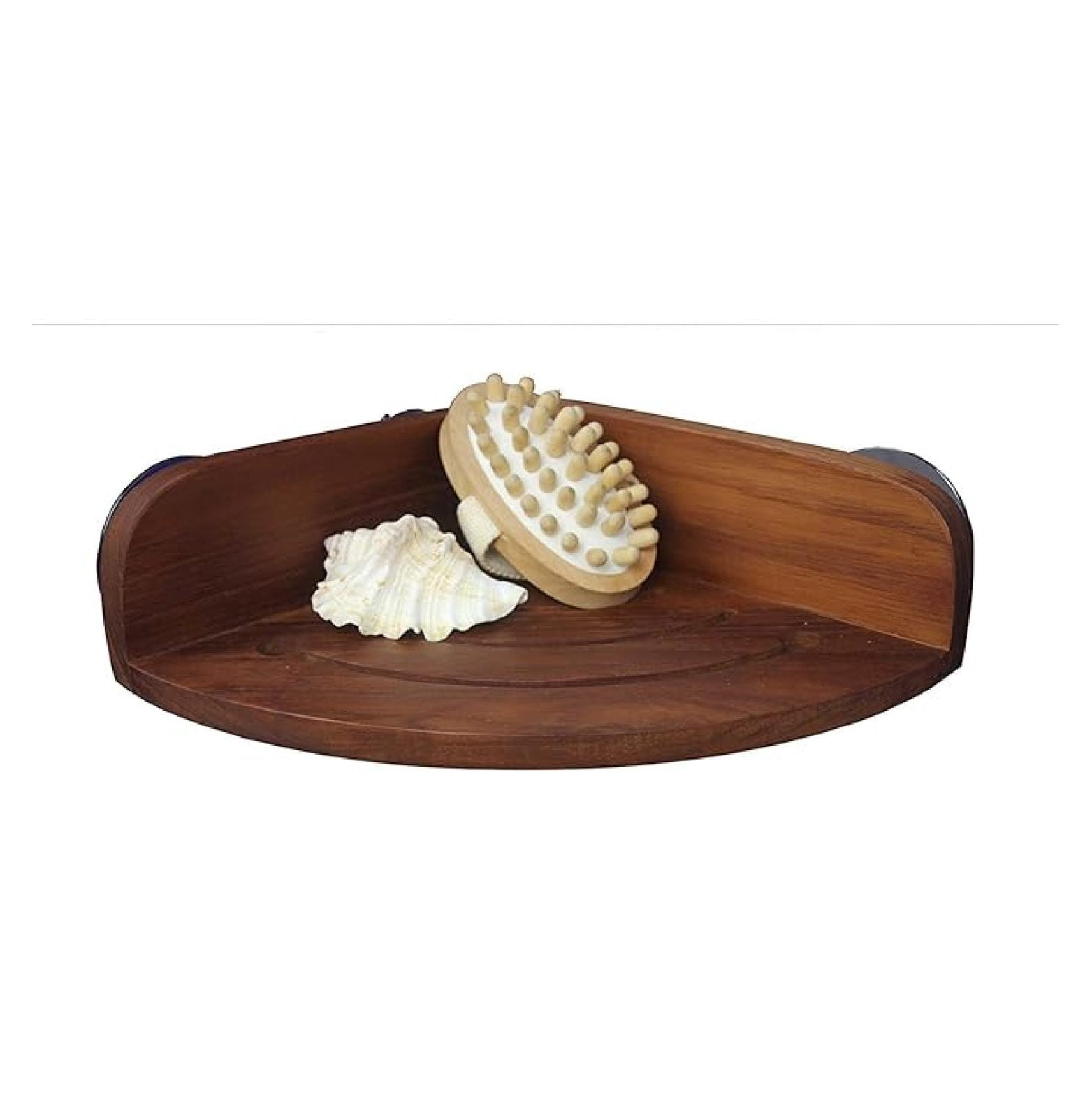 YHKJ Corner Teak Wood Shower Shelf - Walmart.com