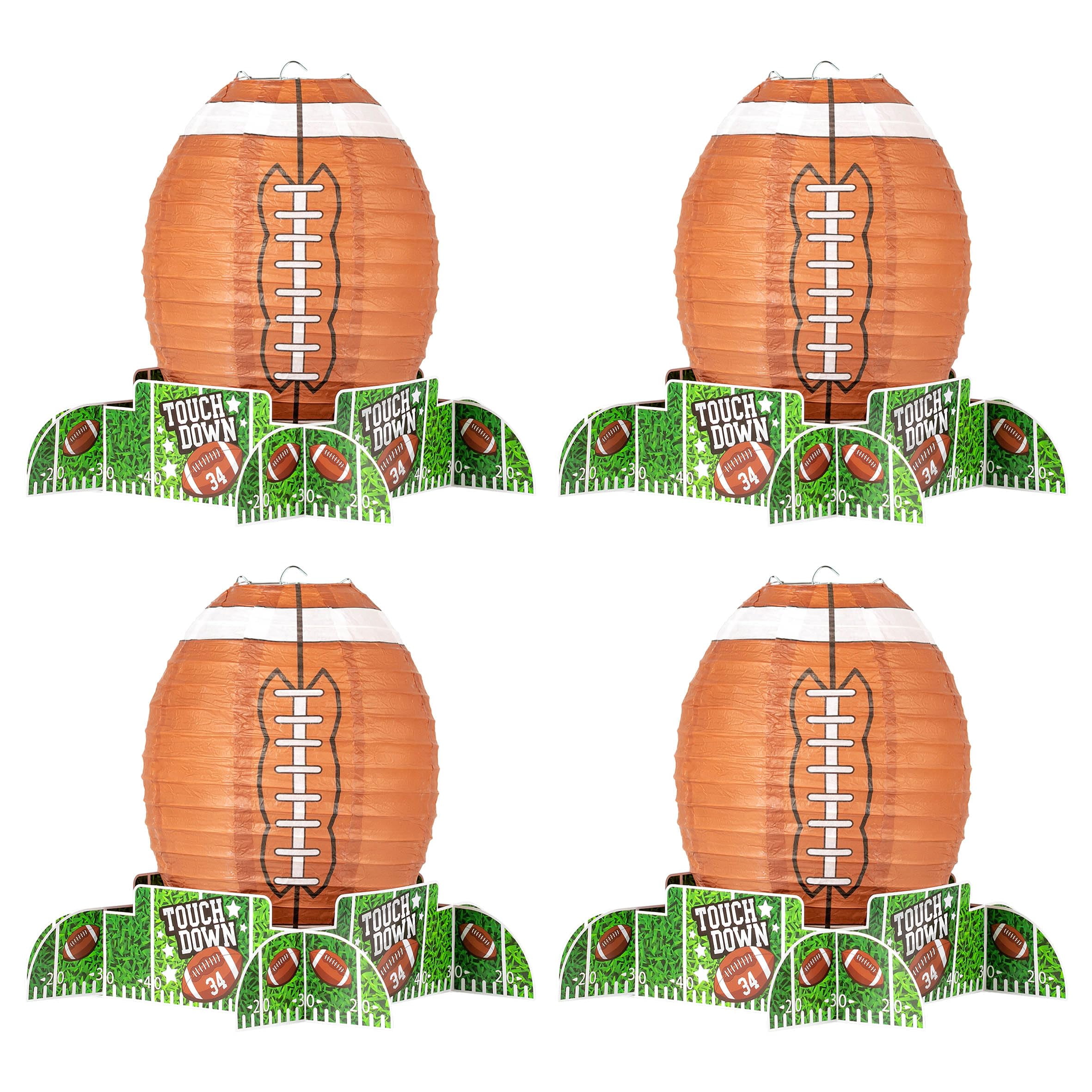 YHNTGB 4 Set 12 SSF20 Inch Football Paper Lantern Set with Base Rugby ...