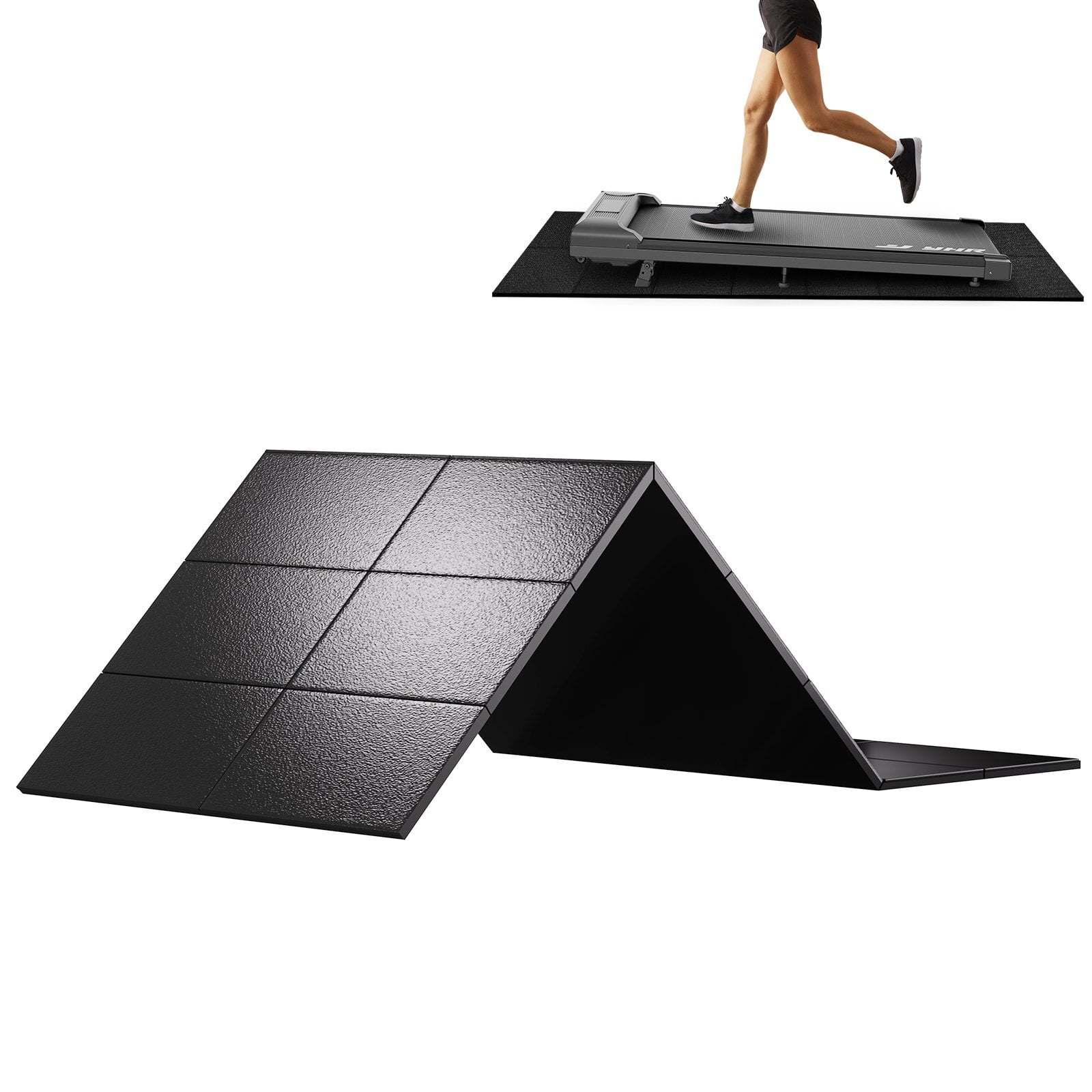 YHR Foldable Treadmill Mat Non-Slip Exercise Bike Mat, 1/4" Thick, 30 ...