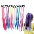 YHRY 12pcs Colored Hair Extensions For Kids, Braided Ponytail Extension ...