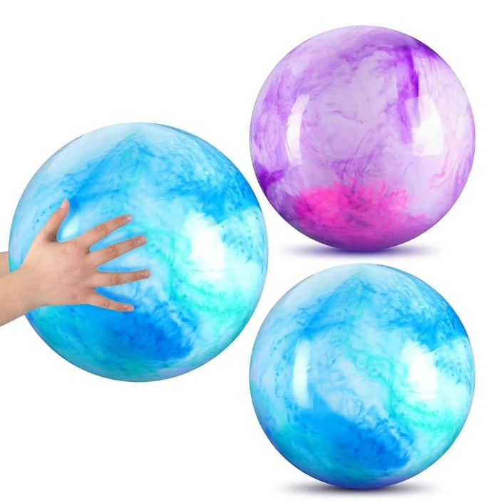 YHRY 2 Pcs 15 Inch 18 Inch Marbleized Bouncy Balls Large Ball ...