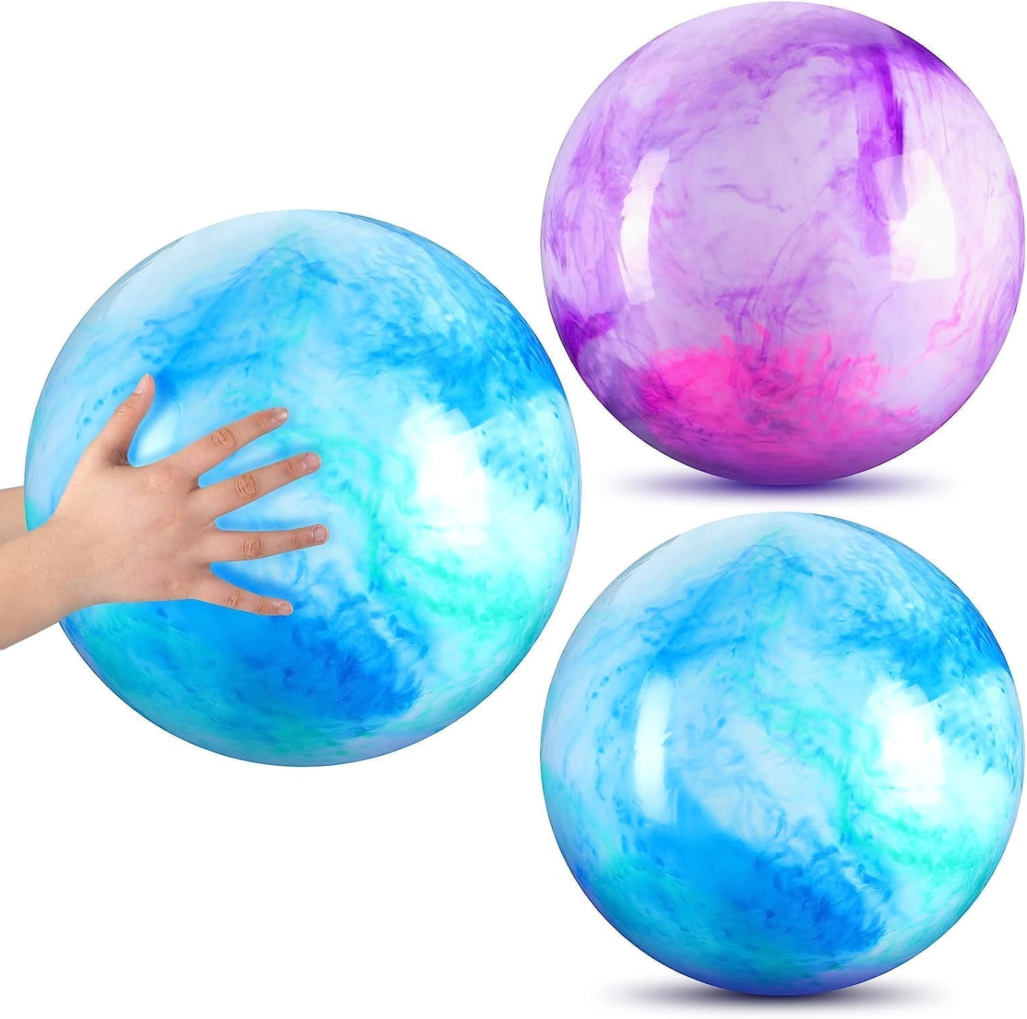 YHRY 2 Pcs 15 Inches Marbleized Bouncy Balls, Large Size Ball ...