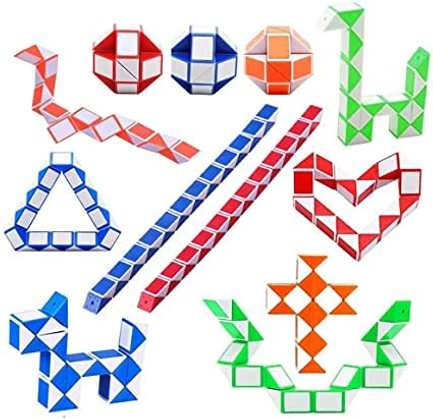 YHRY Magic Snake Puzzle Funny Plastic Magic Ruler fidget Snake Cube ...