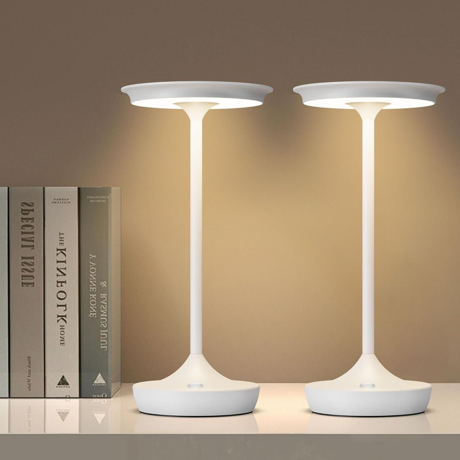 YHT Cordless Rechargeable Table Lamps, Portable 6000mAh Battery Desk ...