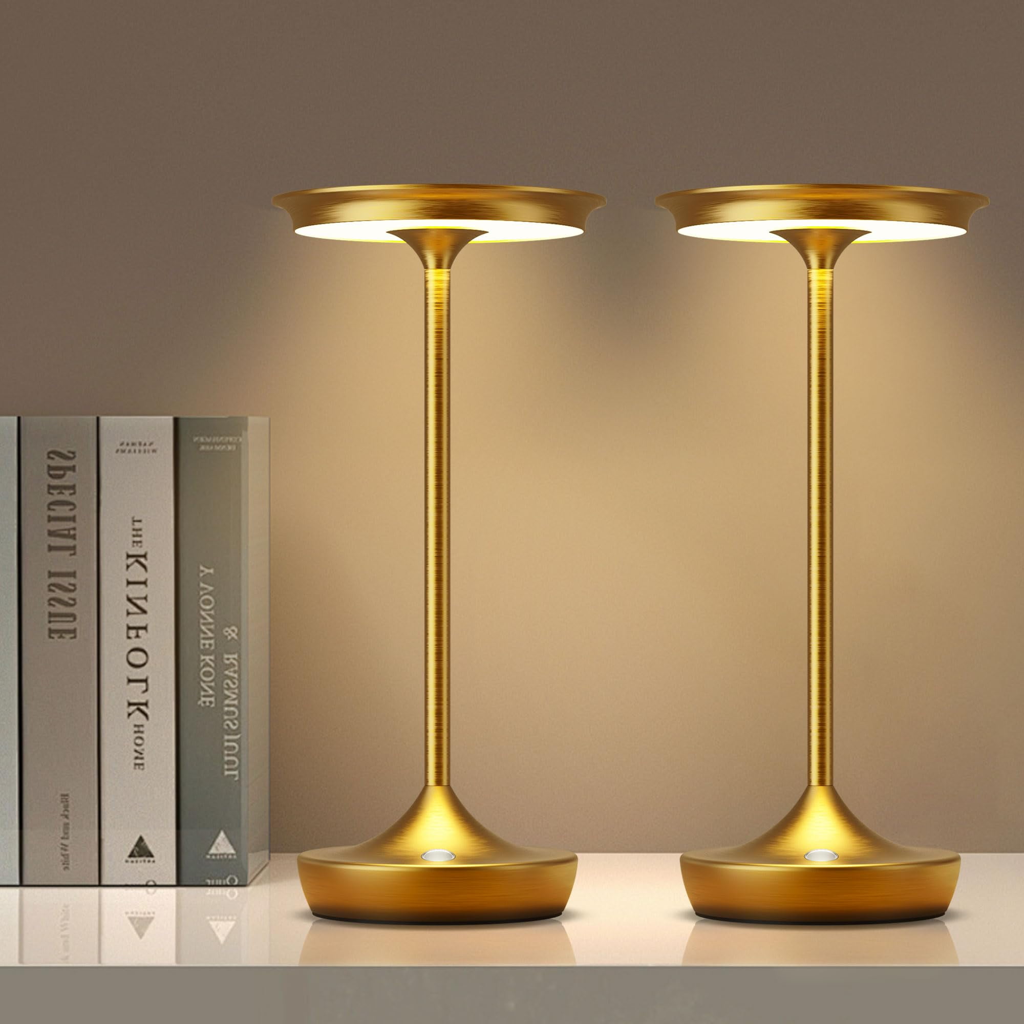 YHT Cordless Table Lamp, Restaurant Bedroom LED Rechargeable Stepless ...