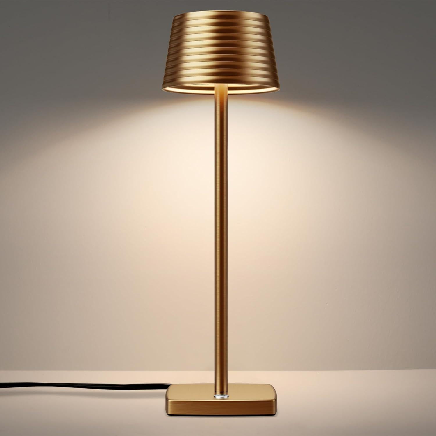 YHT LED Corded Table Lamp Modern 2 Color Brightness Dimmable Plug in ...