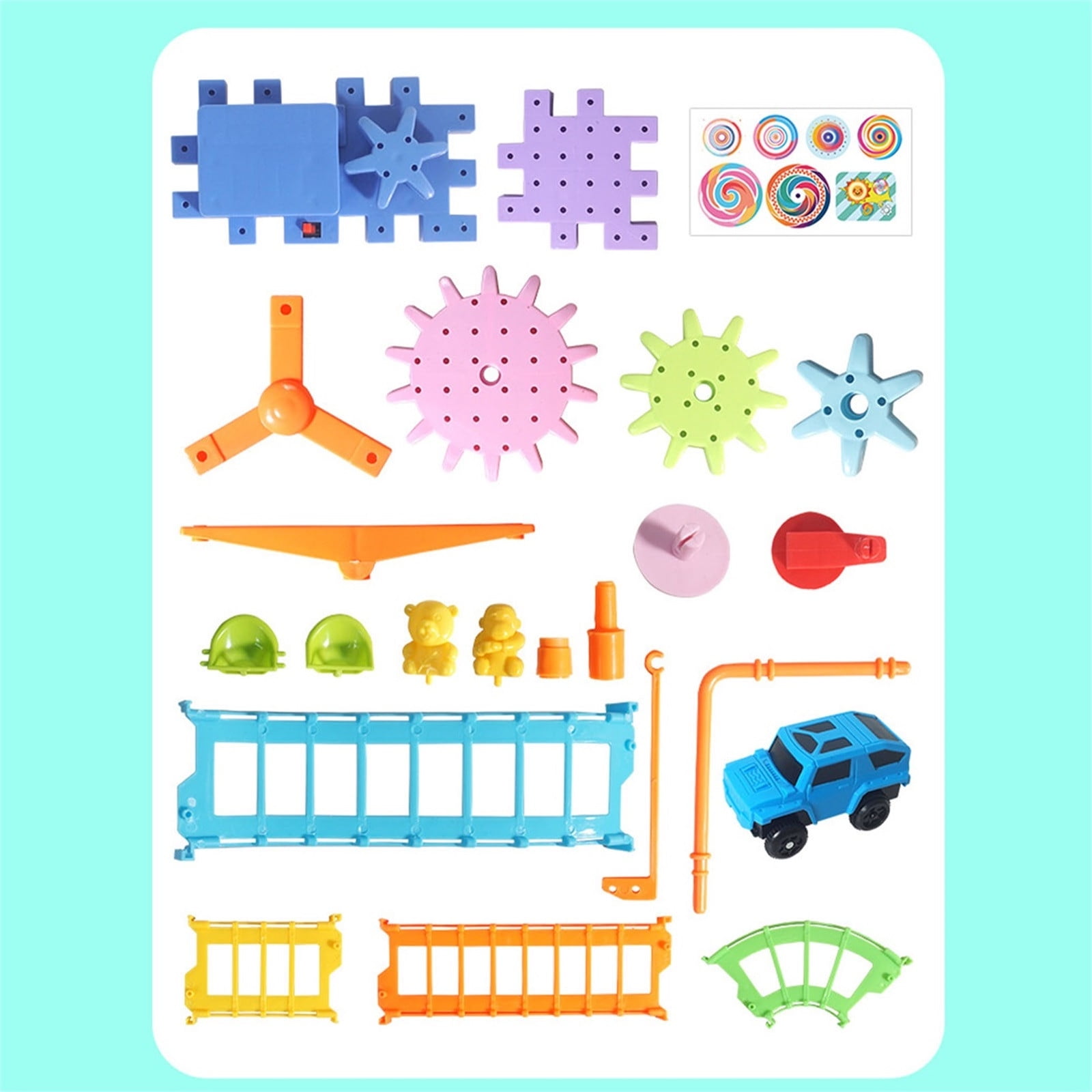 YHWJZYF 97 PC Gears Building Sets for Kids,DIY Gears Toys for Kids ...