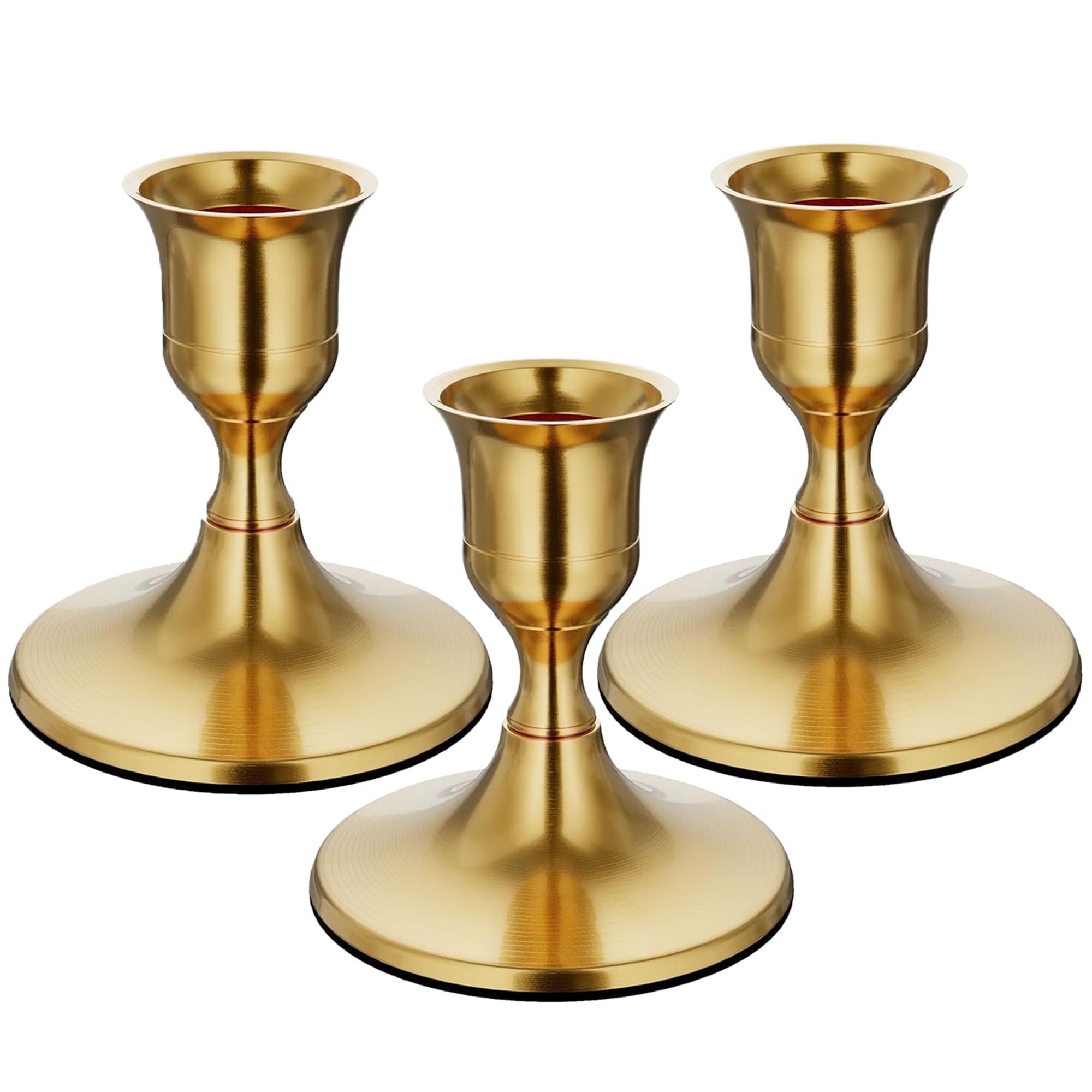 YI 3 Pack Metal Taper Candle Holders For Candlesticks Gold, Candelabra ...