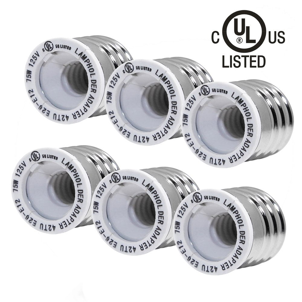 YI LIGHTING LED Medium Base to Candelabra Screw Light Bulb Socket (6 ...