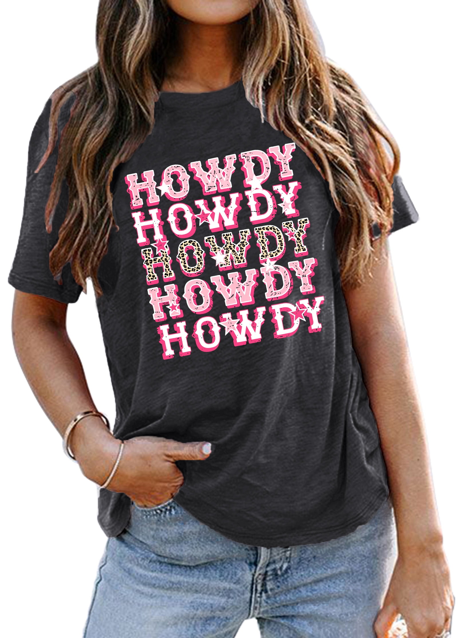 YI XIANG RAN Howdy T-Shirt Women Country Music Shirts Cute Cowgirl Western T Shirt Casual Summer ...