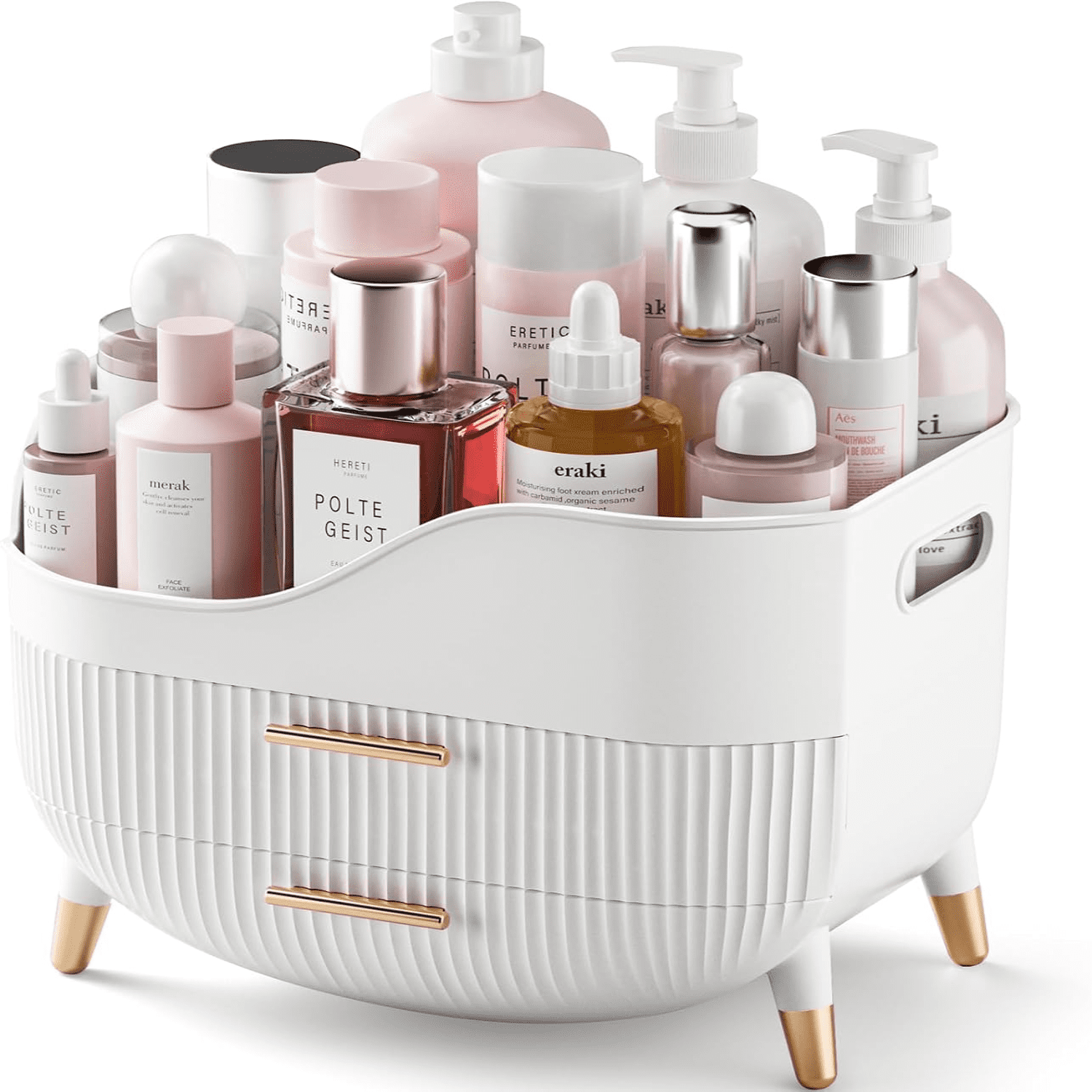 YIBUOINO Makeup Organizer with Drawers Skincare Organizer for Vanity ...