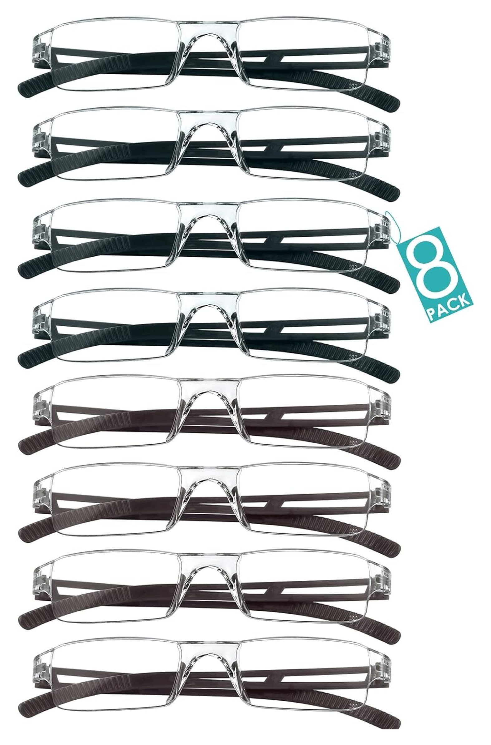 YIDOADFEAP 8 Pairs Reading Glasses, Blue Light Blocking Glasses ...