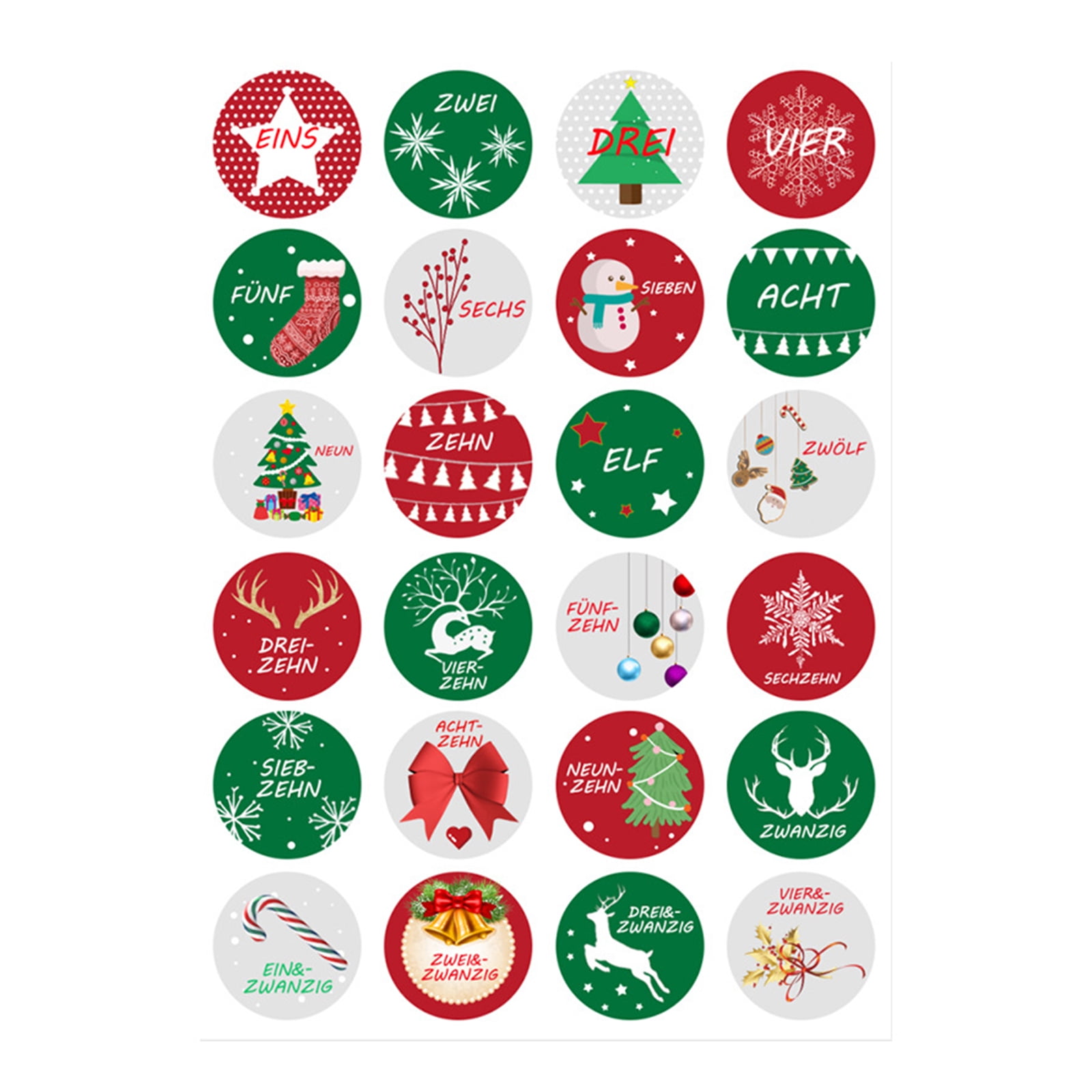 YIEMEEN 240x Christmas Countdown Advent Calendar Number Sticker Gift ...