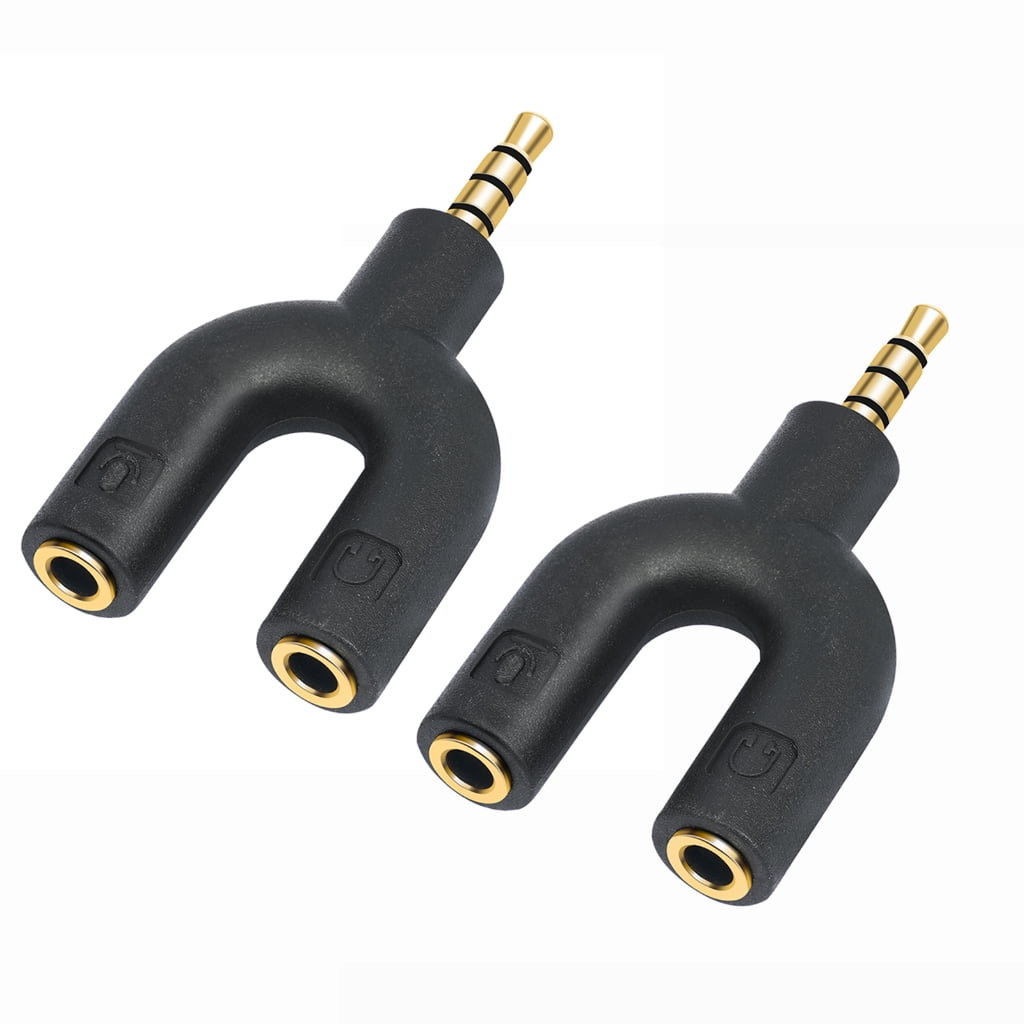 YIEMEEN 2PCS 3.5mm TRRS Headphone Microphone Splitter Adapter for 3.5mm ...