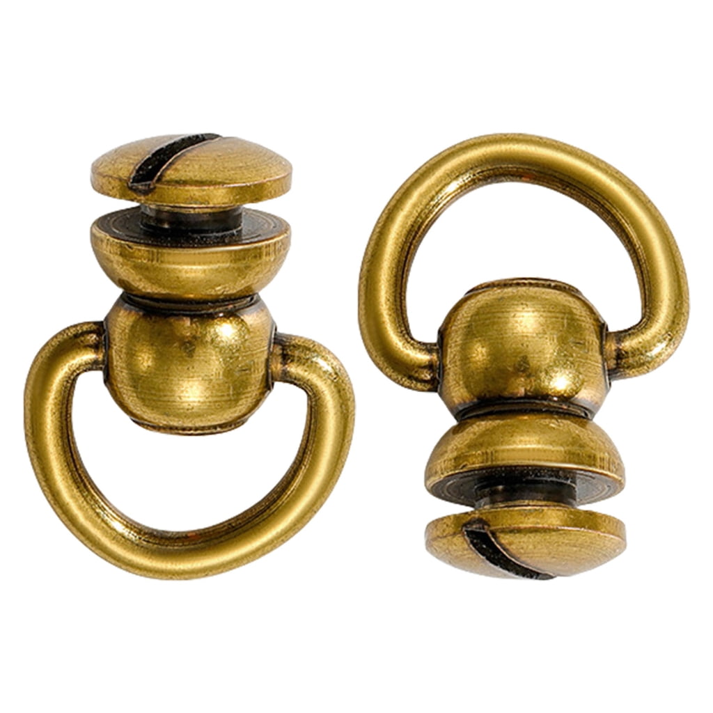 YIEMEEN 2Pieces 360 Degree Rotating Metal D Rings Studs Rivets Metal ...