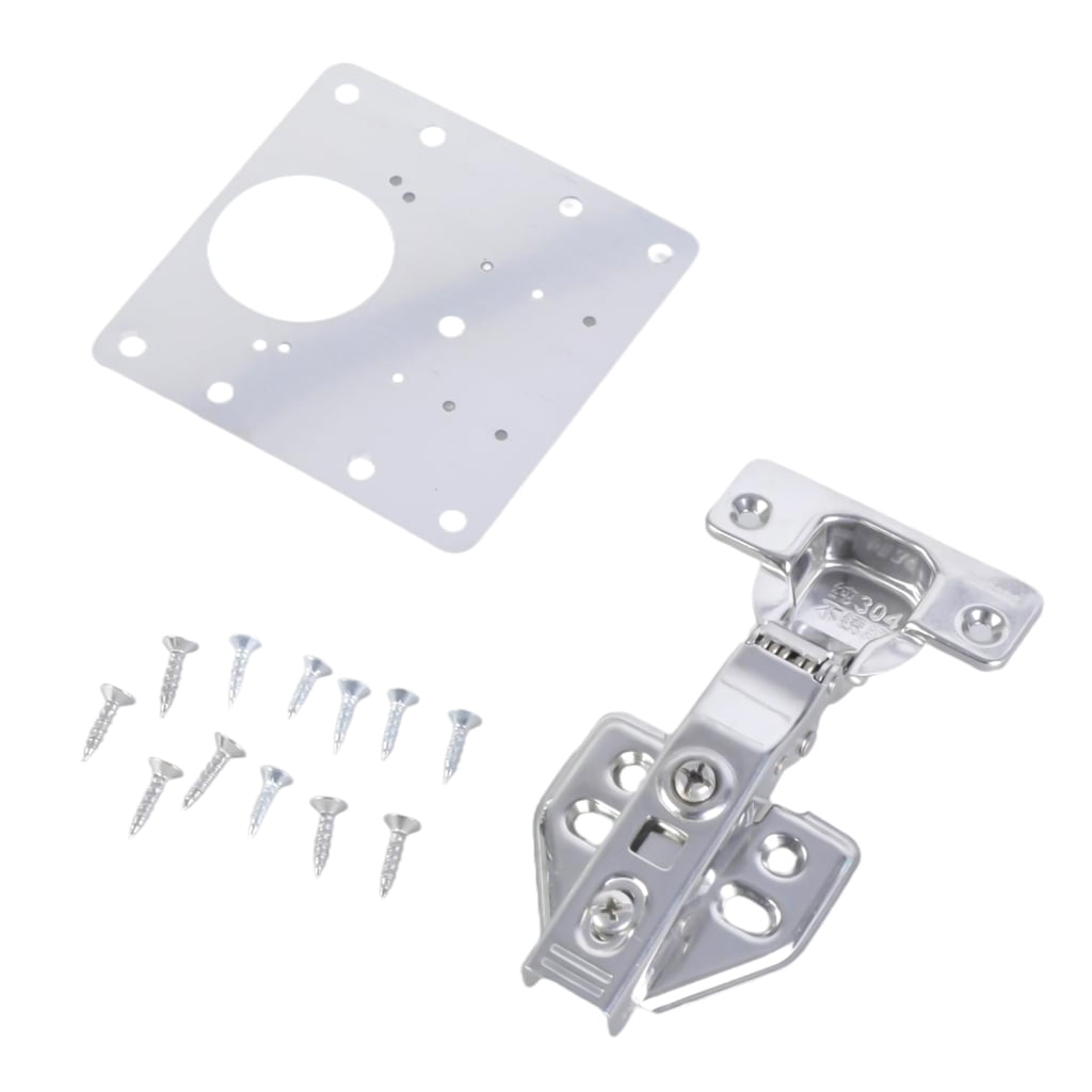 YIEMEEN 2Pieces Cabinet Hinges Repair Set With 1 Hinges Plates and 12 ...