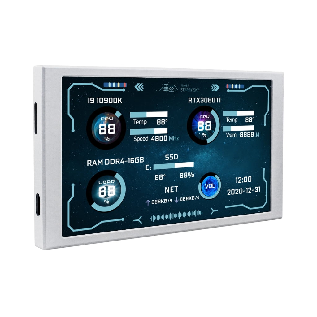 YIEMEEN 5.2inch Type C Secondary Screen Computer CPU GPU HDD Monitor ...