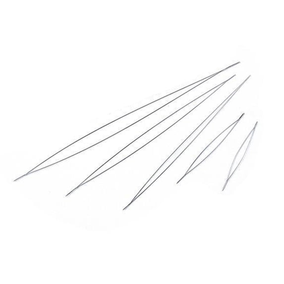 YIEMEEN 5 Piece Opening Curved Beaded Needle Collapsible Beading Pins ...