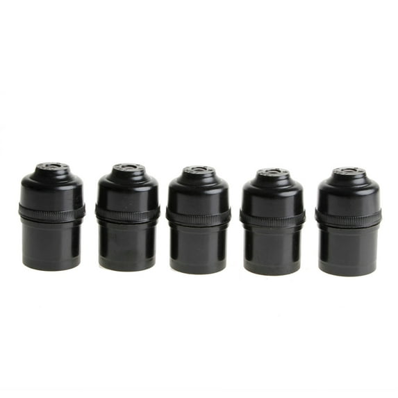YIEMEEN 5 Pieces Black Light Socket Threaded Lamp Holder E27 Fittings ...