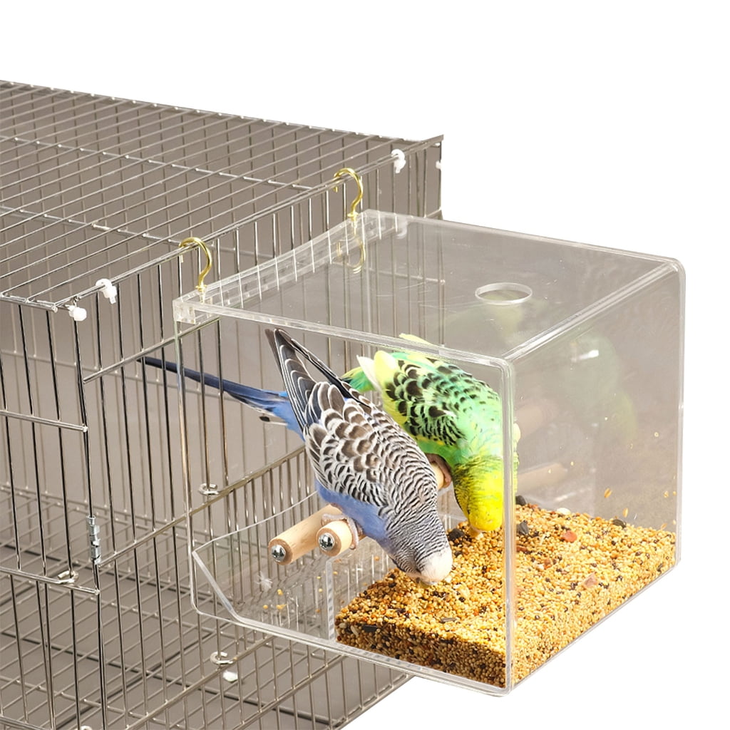 YIEMEEN Bird Food Container with Stand Cage Mounted Feeder Food ...