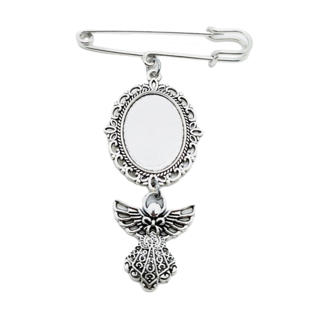 YIEMEEN Blank Badge Pin Photo Frame Brooch Heat Transfer Blank Lapel ...