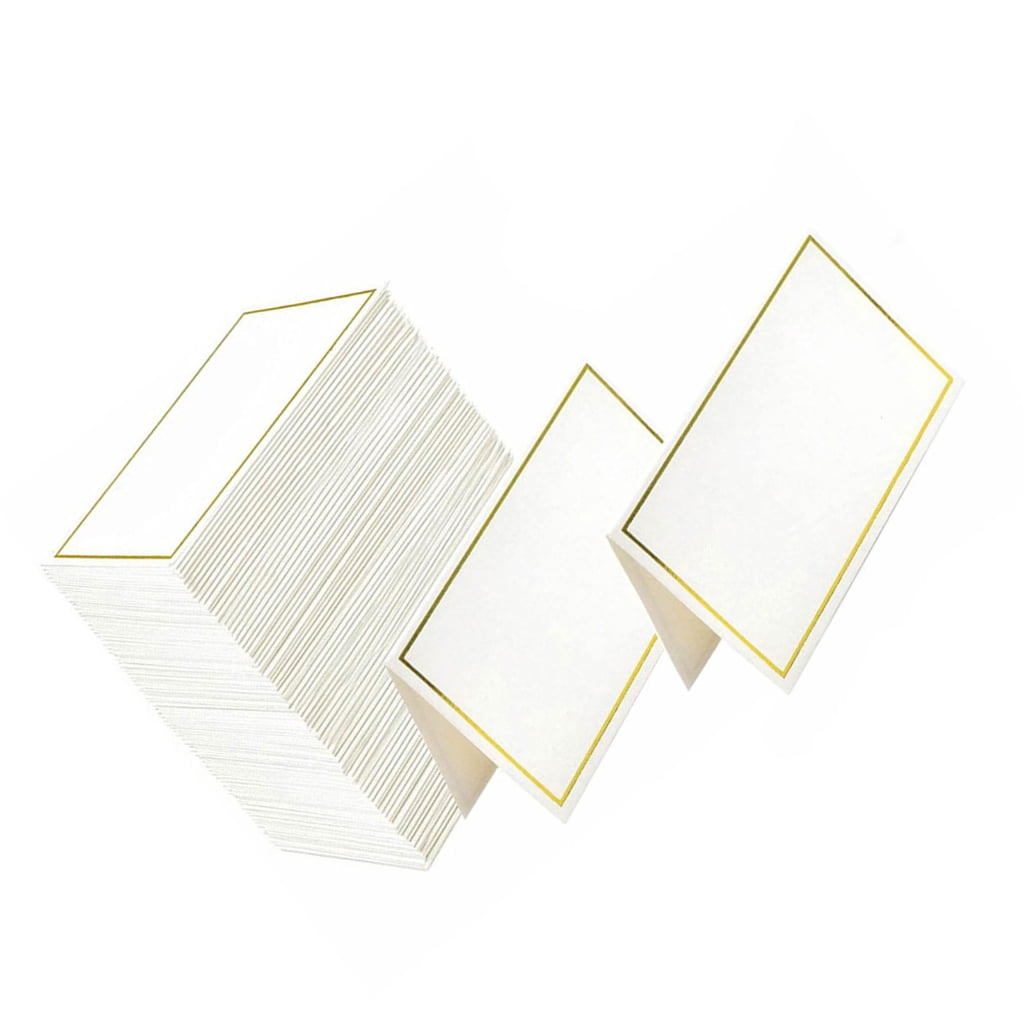 YIEMEEN Blank Name Cards with Gold Edges Perfect for Wedding Receptions ...