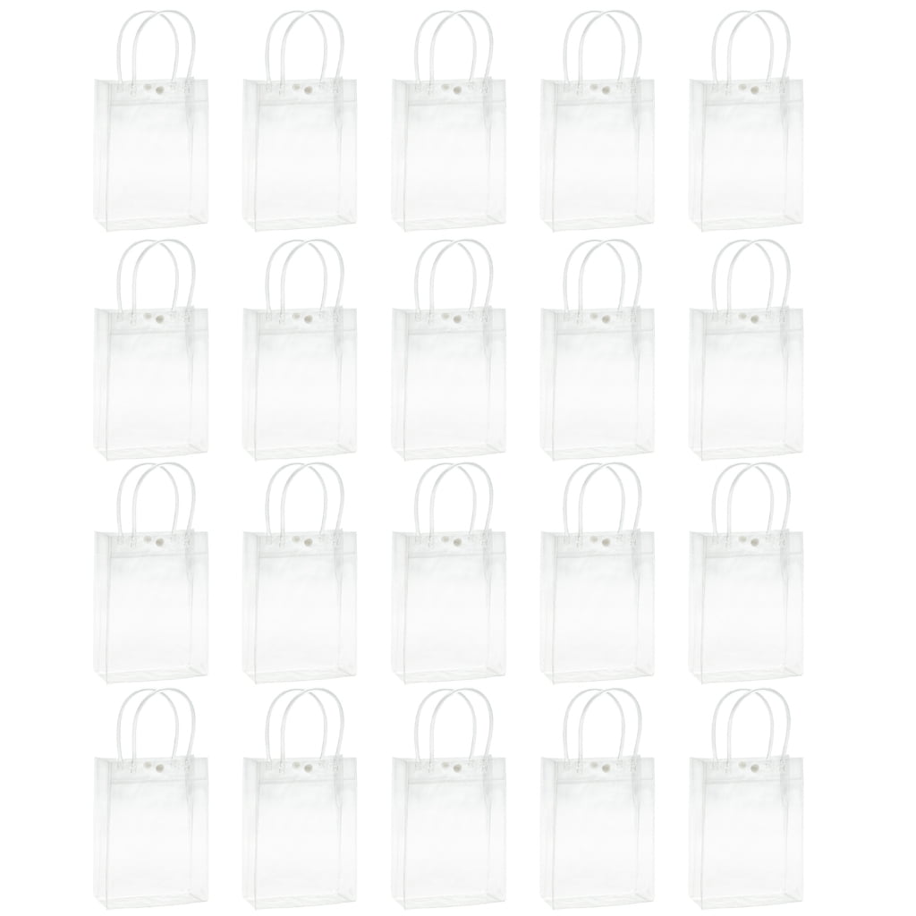 YIEMEEN Clear Gift Bag with Handle,Reusabled Plastic Small Gift Bag for ...