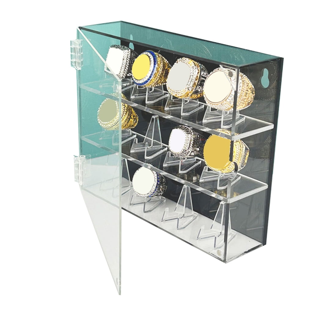 YIEMEEN Collectors Acrylics Rings Display Stand Wall Hanging Case with ...