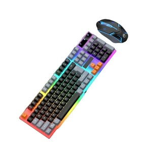 Shipadoo D500 RGB 104 Keys Gaming Keyboard and Mouse Combo, Black ...