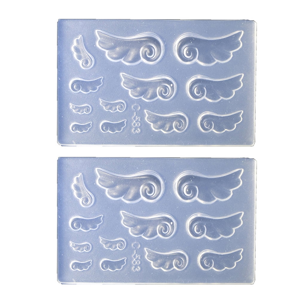 YIEMEEN Crystal Epoxy 3D Mini Angel Wing Mould Sculpture Stamping Plate ...