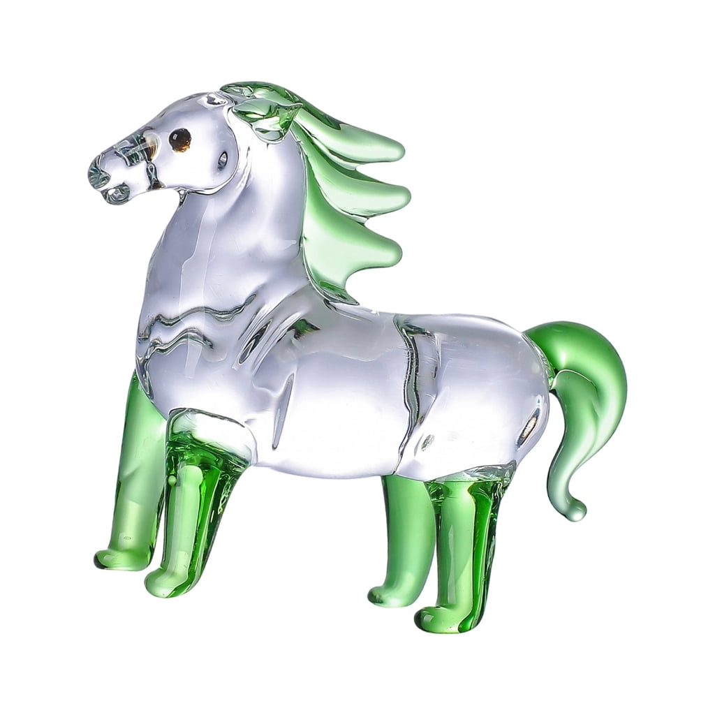 YIEMEEN Crystal Horse Statue Glass Art Animal Sculptures Standing Horse ...