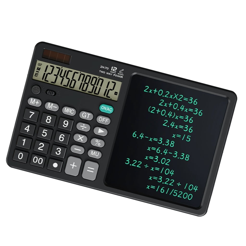 YIEMEEN Double Power Calculator And Writing Pad With Large Screen Solar ...