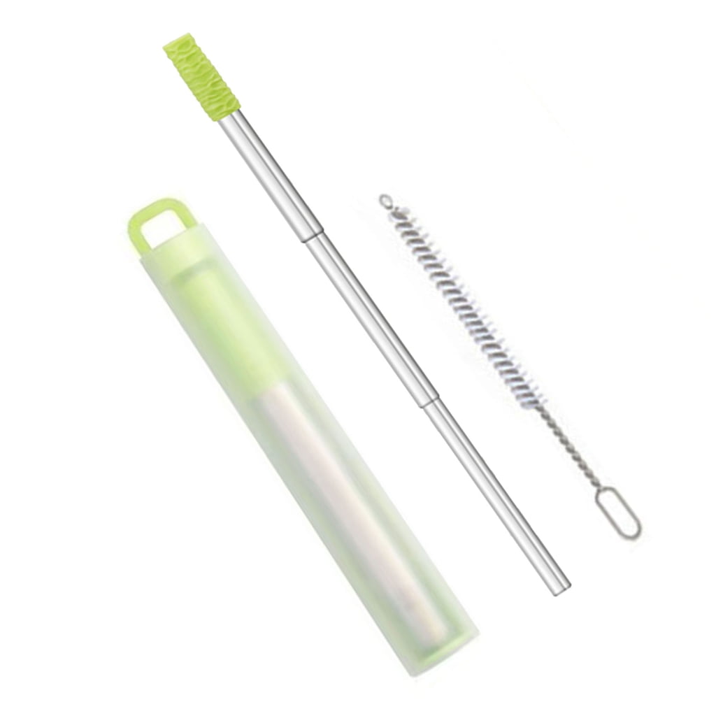YIEMEEN Durability Retractable Straw Set with Cleaning Brush Juice ...