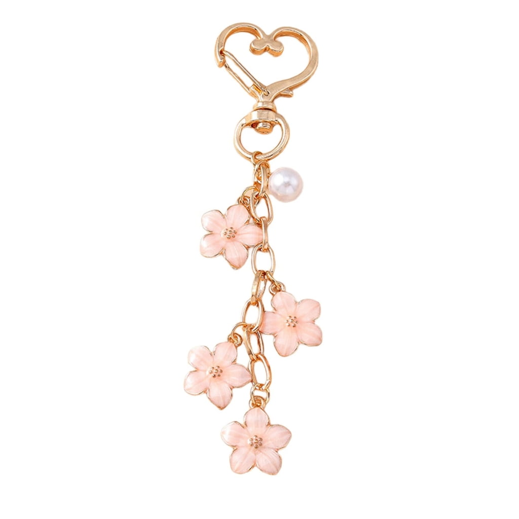YIEMEEN Elegant Pearls And Cherry Blossom Handbag Bag Charm With Heart ...