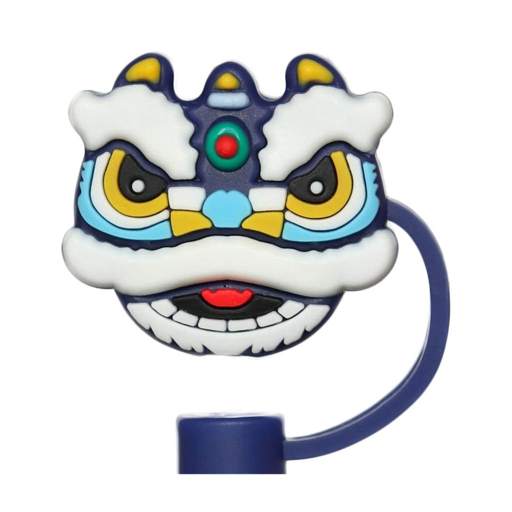 YIEMEEN Flexible Silicone Straw Plug Lion Dance Shape Straw Tip Lids ...