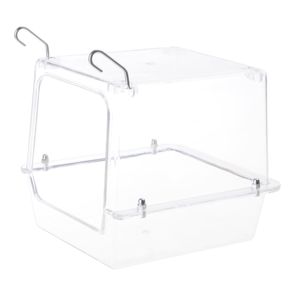 YIEMEEN Hanging Bird Bath Cage Pet Cleaning Cage Accessories Plastic ...