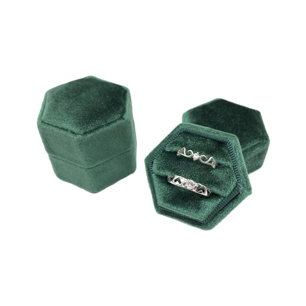 YIEMEEN Hexagon Velvet Ring Bearer Box - Premium Gorgeous Vintage ...