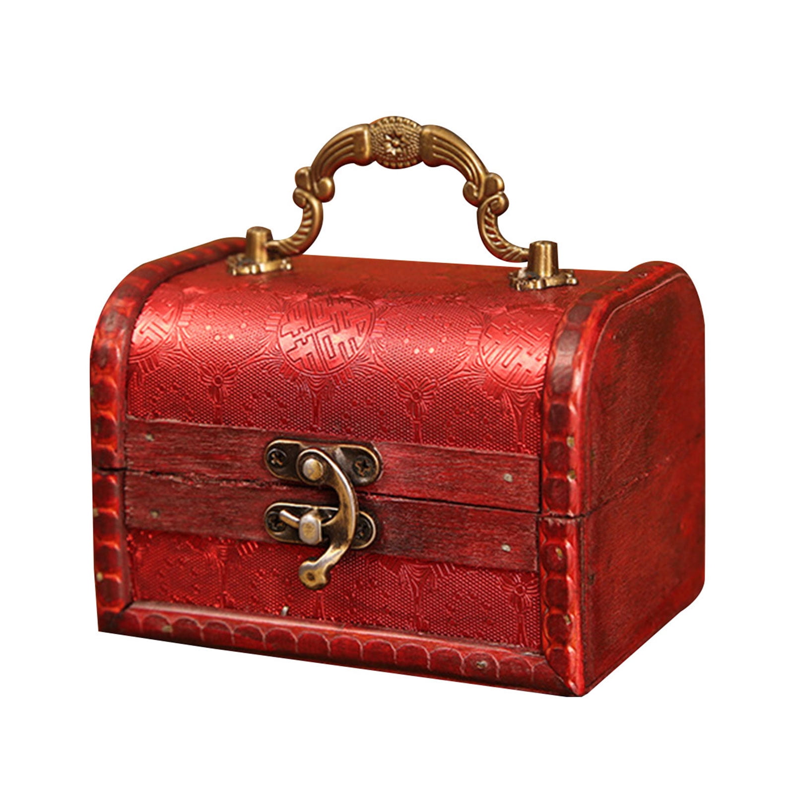 YIEMEEN Large Vintage Metal Lock Trinket Jewelry Storage Box Handmade ...
