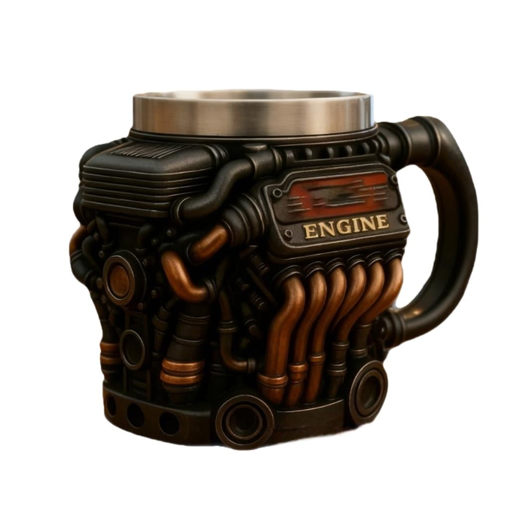 YIEMEEN Mechanical Engine Themed Cup Large Capacity Ergonomic Grip ...