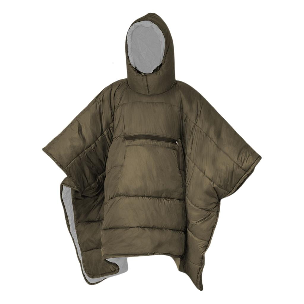YIEMEEN Multipurpose Insulated Cloak Camping Poncho for Winter Hiking ...