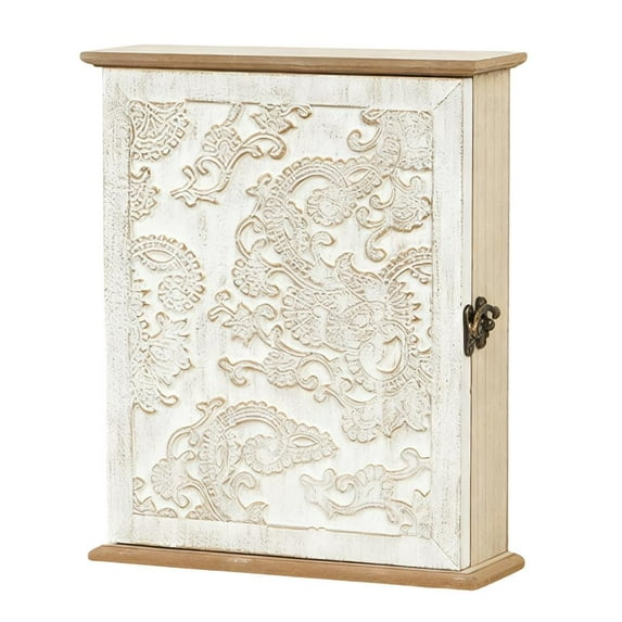 YIEMEEN Natural Wood Wall Mount Key Holder Concealed Mail Organizers ...