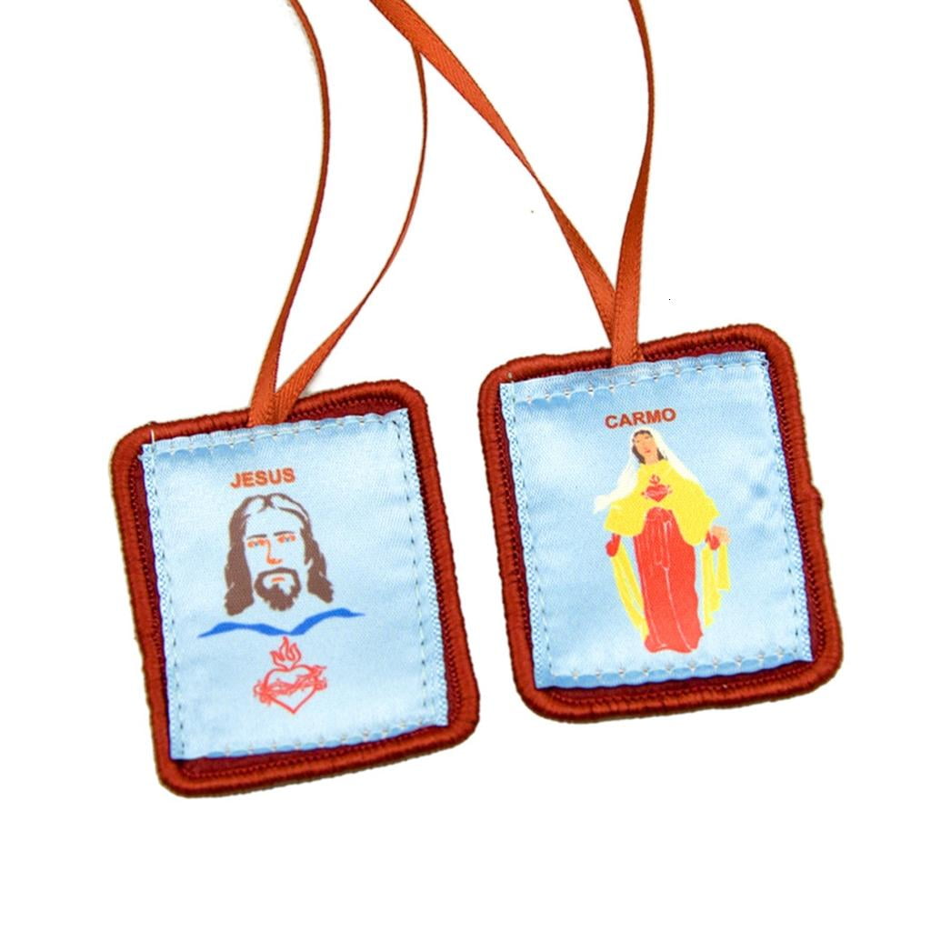 YIEMEEN Our Lady of Mount Carmel Catholic Red Scapular Religious ...