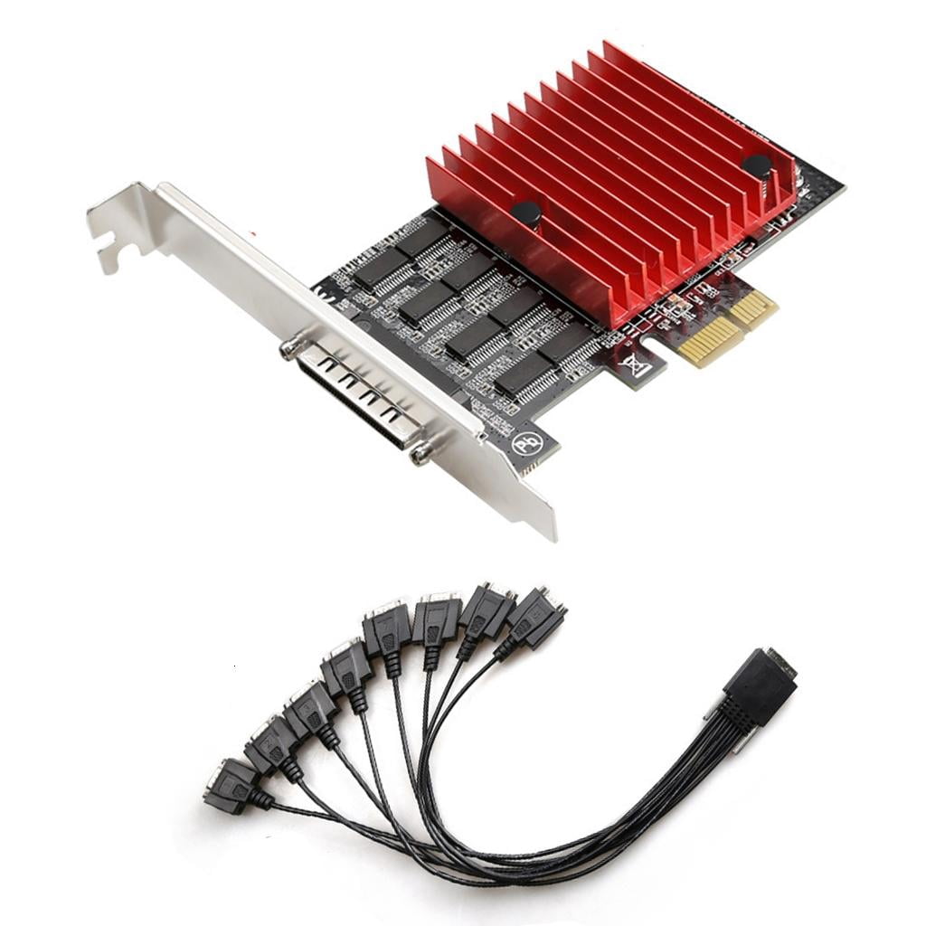 YIEMEEN PCIE to 8 Port RS232 Serial Port Expansion Card for Fast Data ...