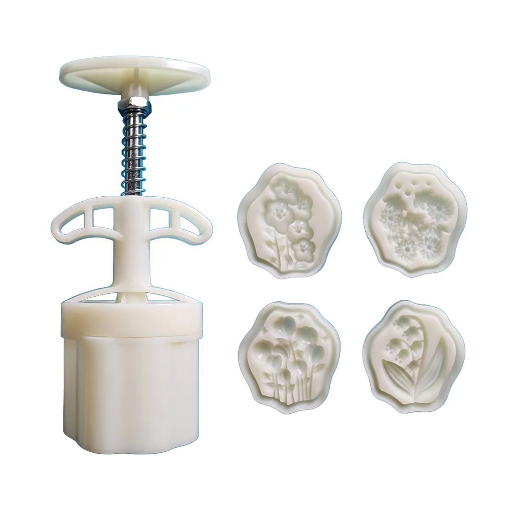 YIEMEEN Flowers Shaped Mooncake Stamps Mooncake Moulds DIY Baking ...