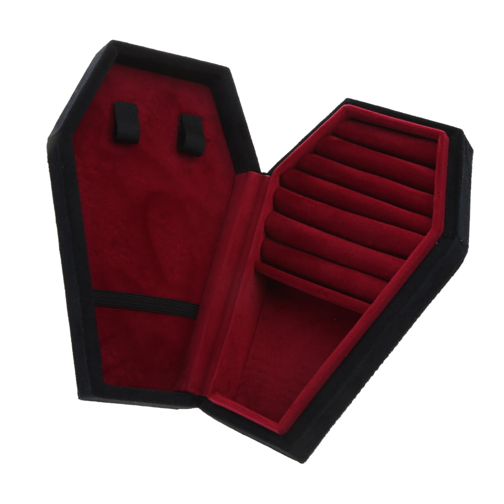 YIEMEEN Portable Coffin Shape Jewelry Box Organizer Display Box Gifts ...