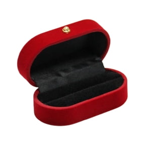 MUUJEE Walnut Wood Double Wedding Ring Box, Engraved Slim Design, Ideal ...